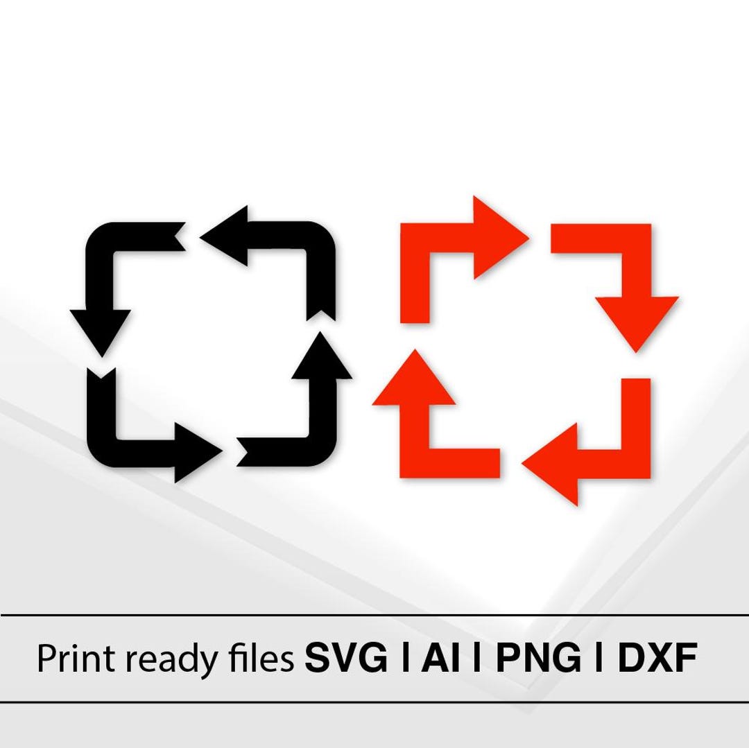 Square Loop Arrows Design | Printable Arrow Icons | SVG AI Png DXF ...
