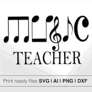 Music Teacher SVG | Music Notes Art | Instant Download | Teacher ...