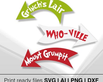 Directional Arrow Bundle Whoville Street Sign | Instant Download | Road ...