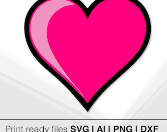 Valentine’s Day Pink Heart Clipart | Instant Download | Pink Heart SVG ...