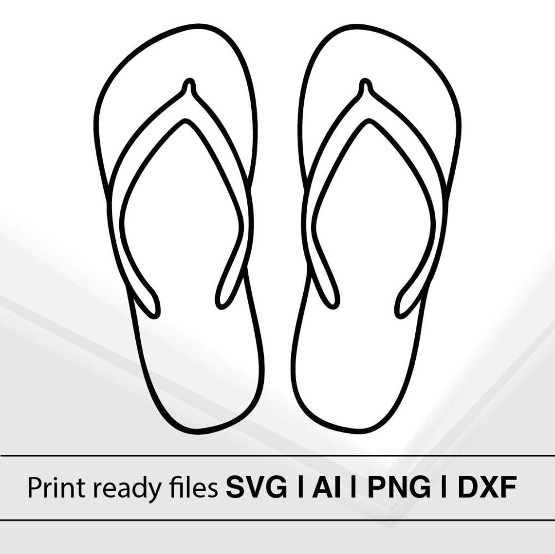 Flip Flop Clipart | Sandal Outline | Summer SVG | Beach SVG ...