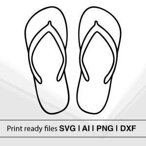 Flip Flop Clipart | Sandal Outline | Summer SVG | Beach SVG ...