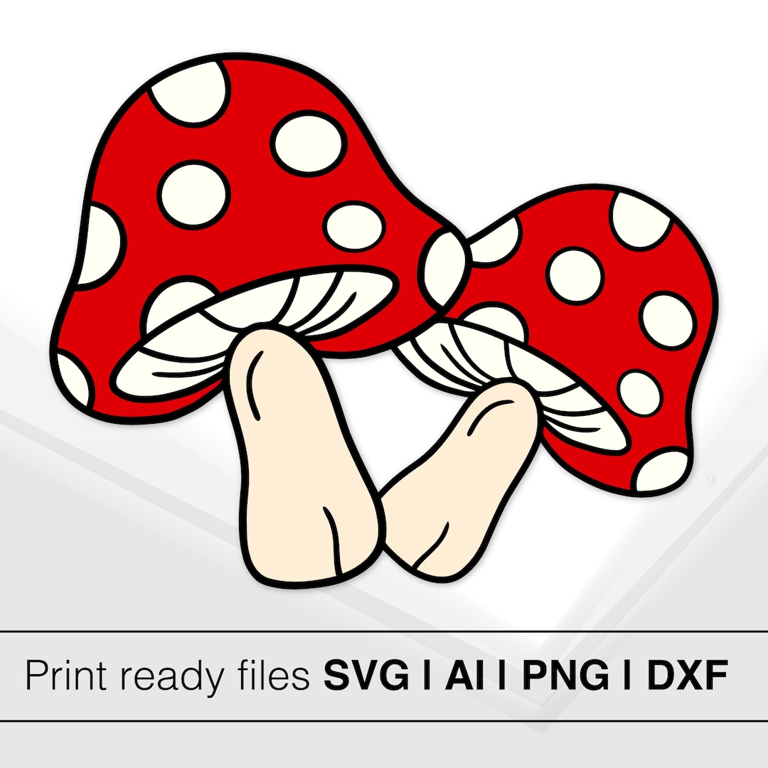 Cartoon Mushroom Illustration | Red Toadstool Clipart | Whimsical ...