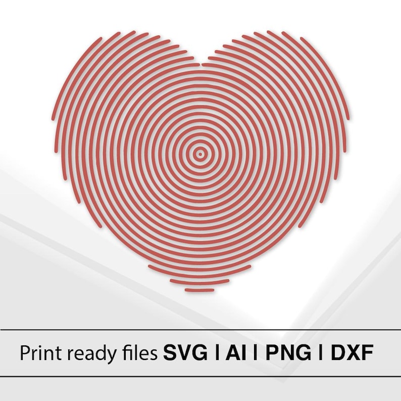 Concentric Circles Heart Design | SVG Cut File | Laser Cut Design ...
