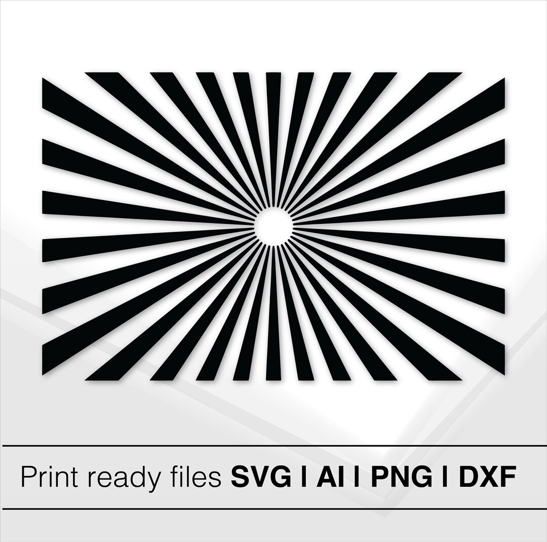 Radiant Rays Graphic Design | Instant Download | Black and White Stripe ...