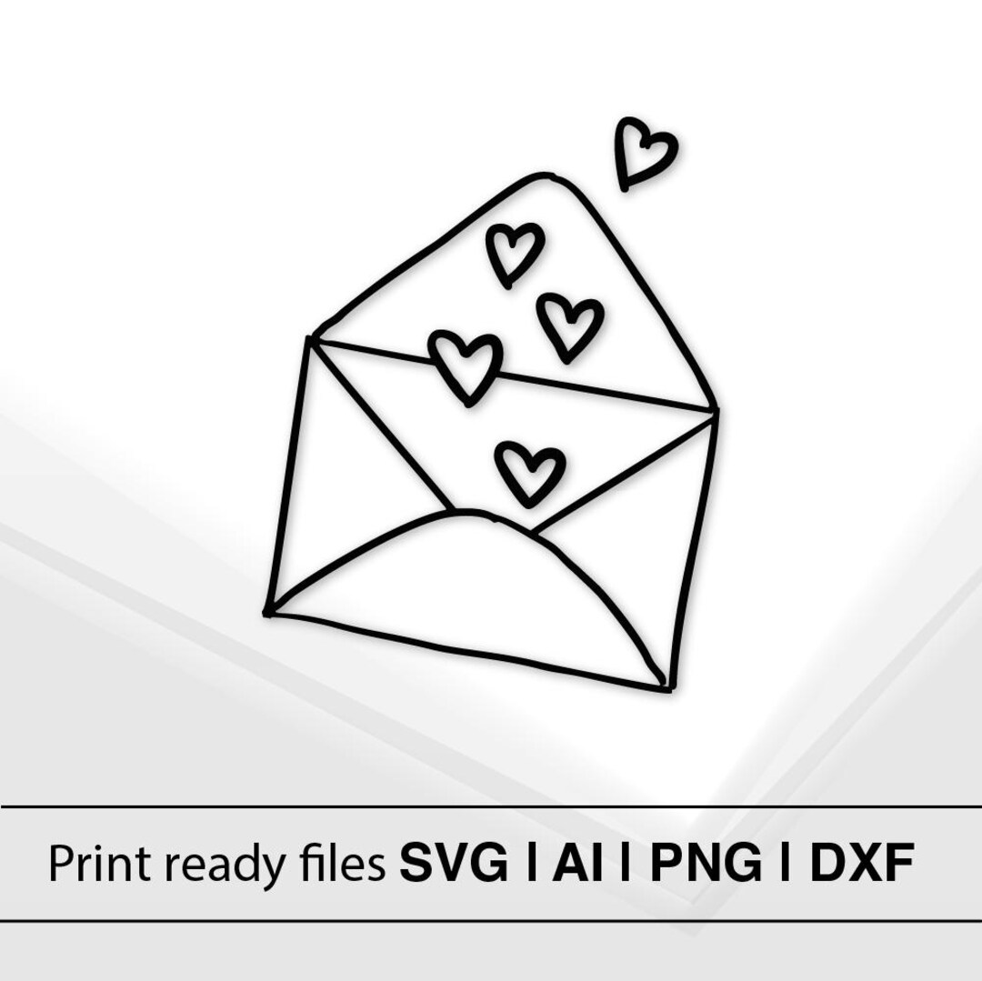 Envelope With Hearts | Love Letter SVG | Valentine's Day Graphic ...