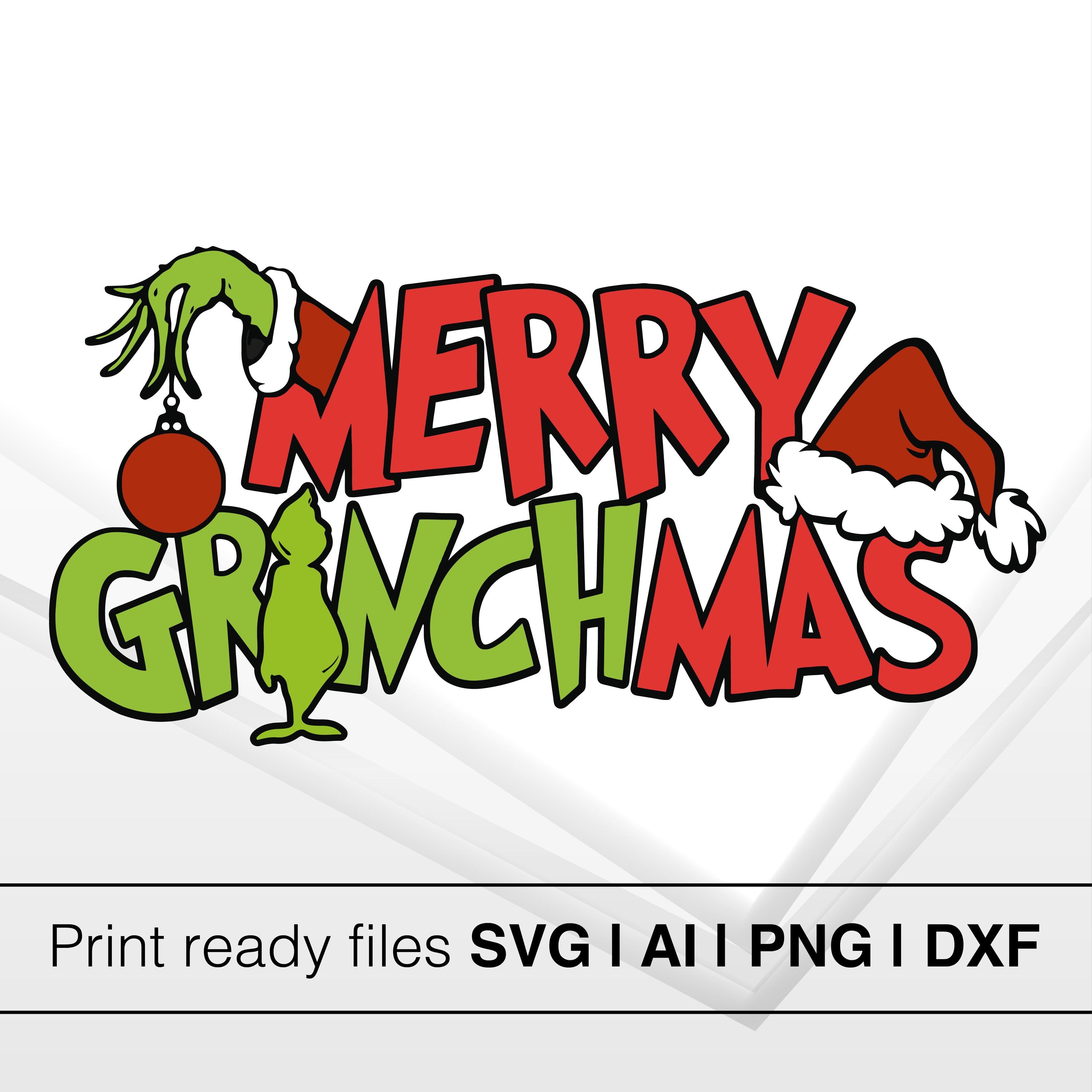 Merry Grinchmas Svg Merry Christmas Svg Grinch Svg Winter Etsy