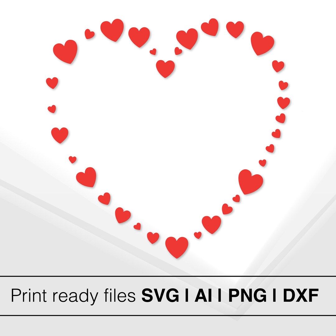 Heart Design With Red Hearts | Instant Download | Valentine's Day ...