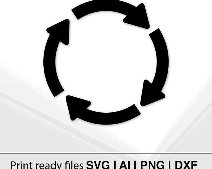 Arrow in Circle Svg File for Cricut, Two Arrows Outline Cut File, Hand ...