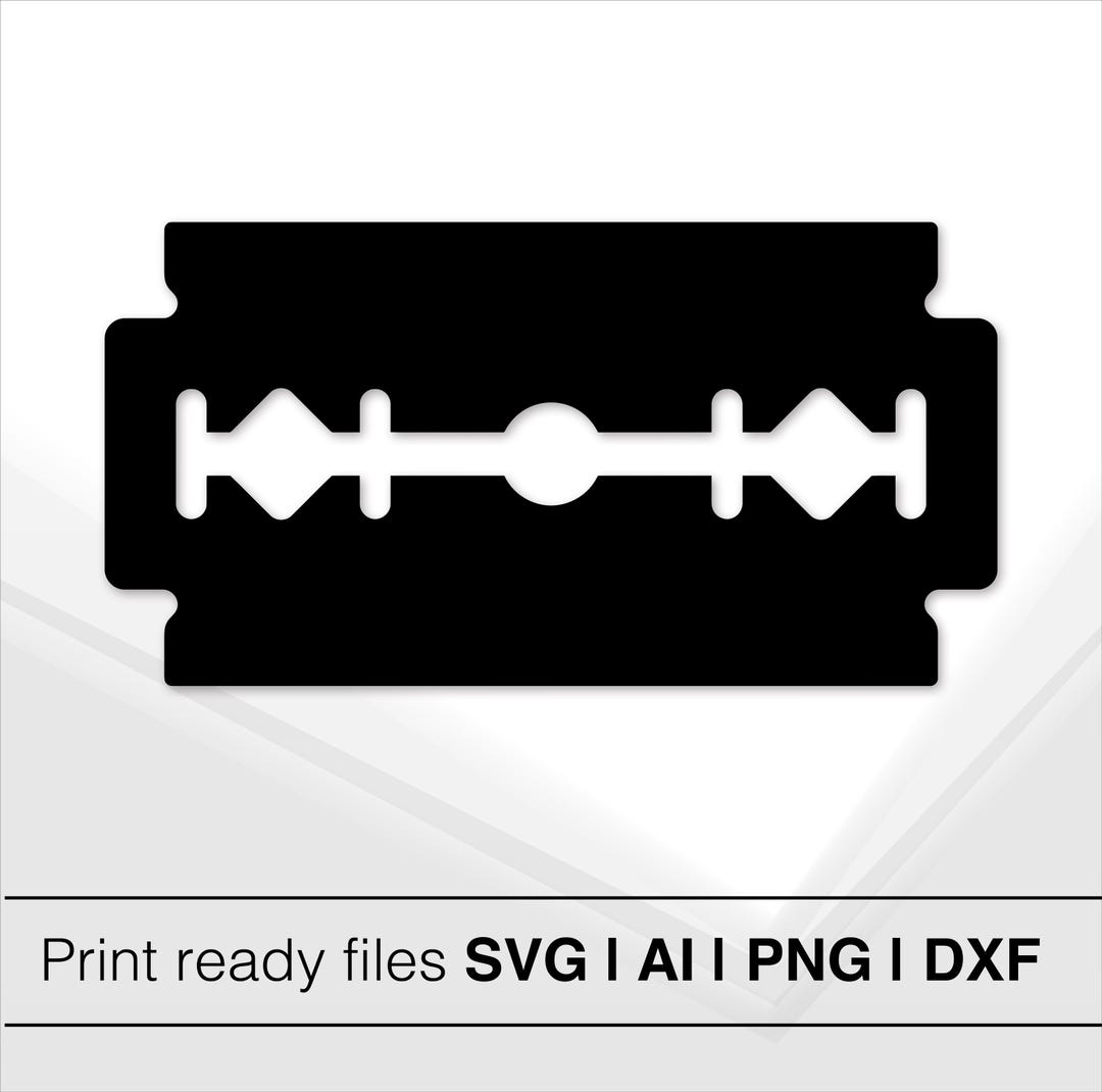 Razor Blade Silhouette | SVG Cut File | Printable Design | DIY Stencil ...