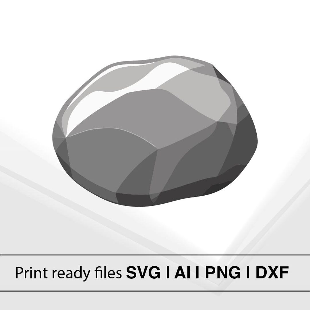 Stone Illustration | Minimalist Rock Clipart | Instant Download | Stone ...