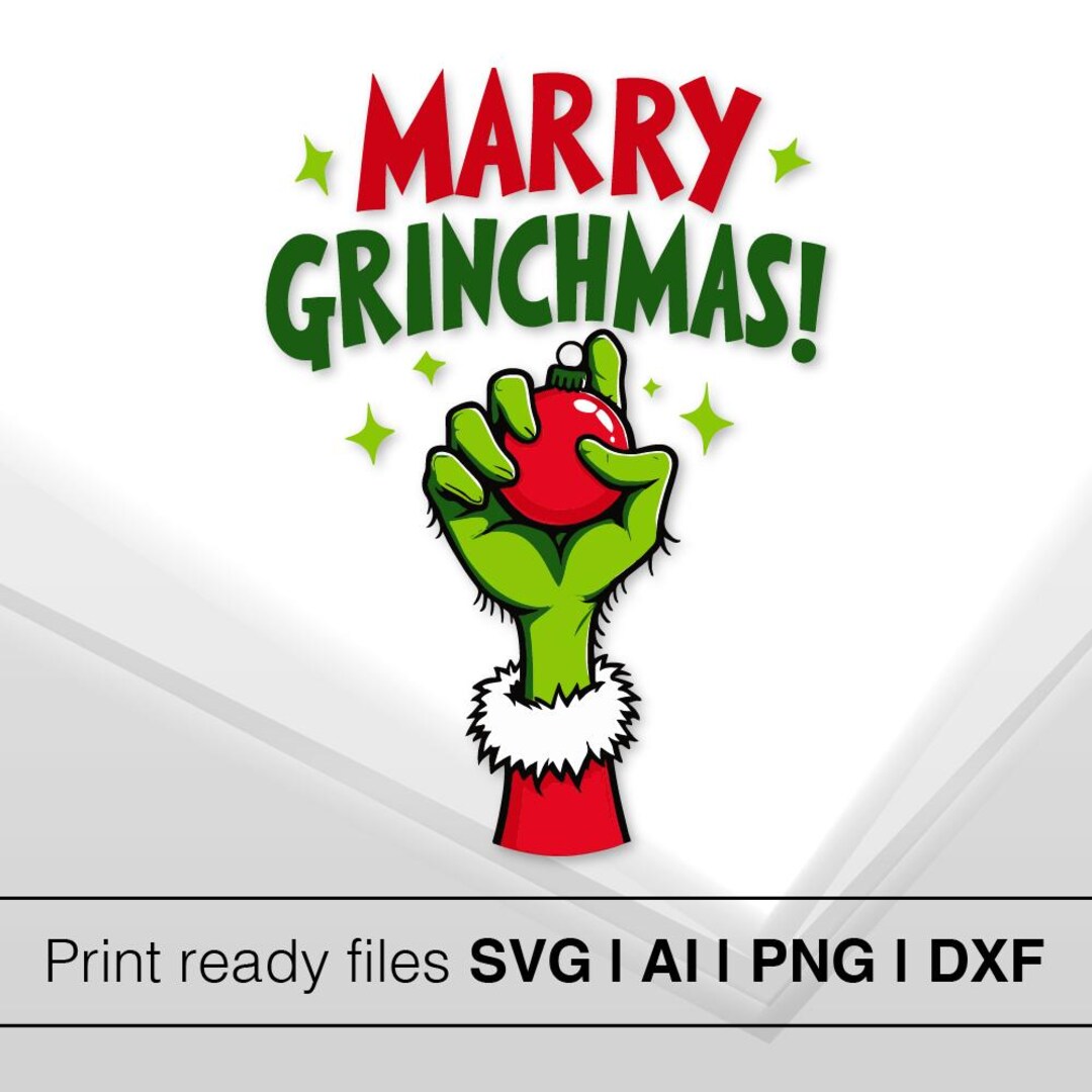 Grinch Hand Ornament SVG | Instant Download | Grinch Svg | Grinch Face ...