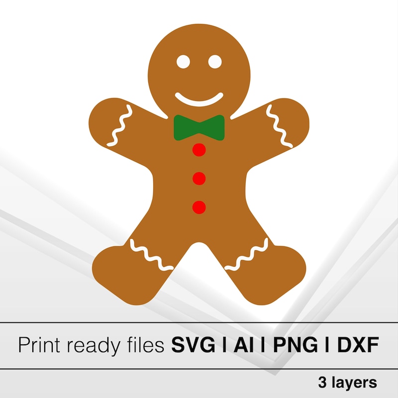 Gingerbread Man Svg - Etsy