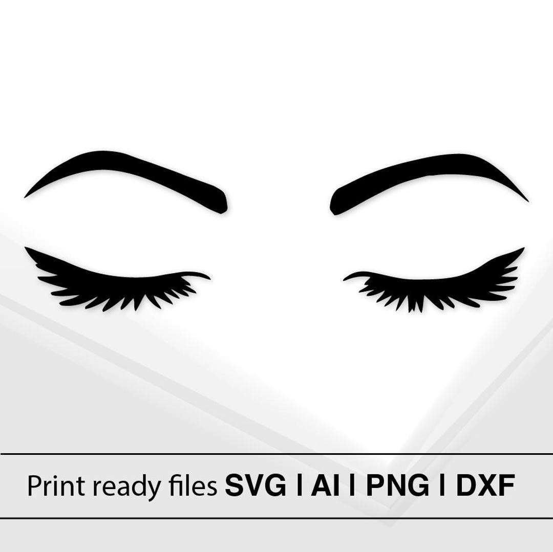 Eyelashes SVG | Instant Download | Eyelashes Silhouette Design | Makeup ...