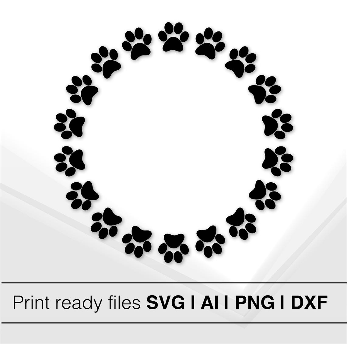 Pet Paw Print Circle Design | Instant Download | Animal Lover Gift ...