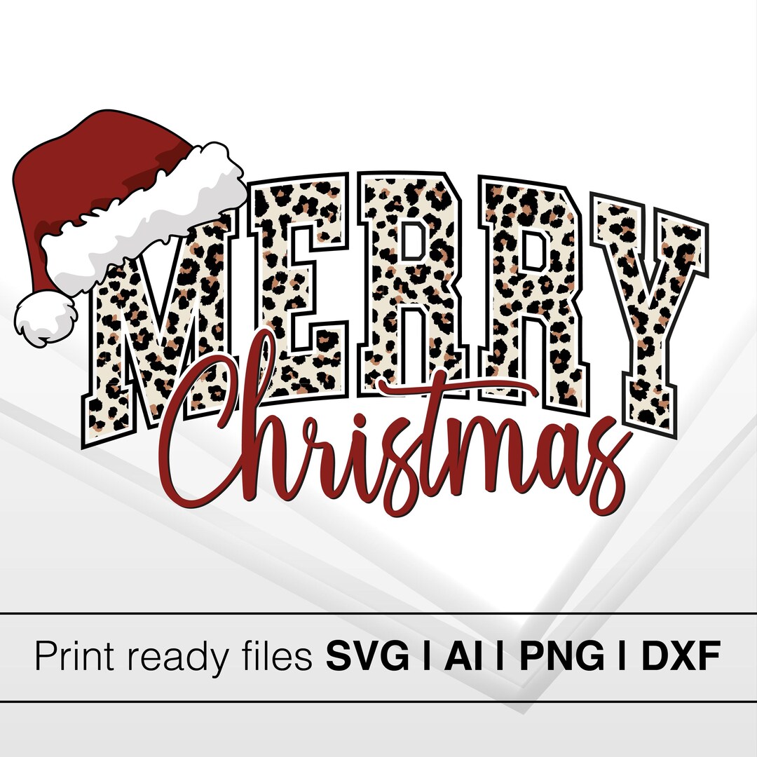 Merry Christmas Leopard Print SVG| Christmas Season PNG| Christmas ...