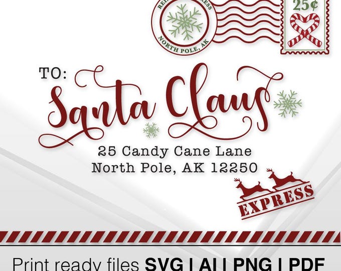 Santa Claus the North Pole SVG Cut File, Santa Letter SVG for Cricut ...