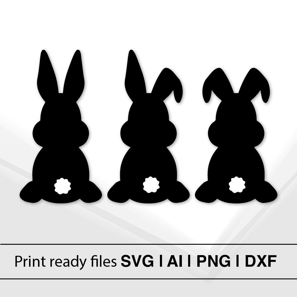 Bunny Silhouette Vector Graphics | Instant Download | Easter Bunny SVG ...