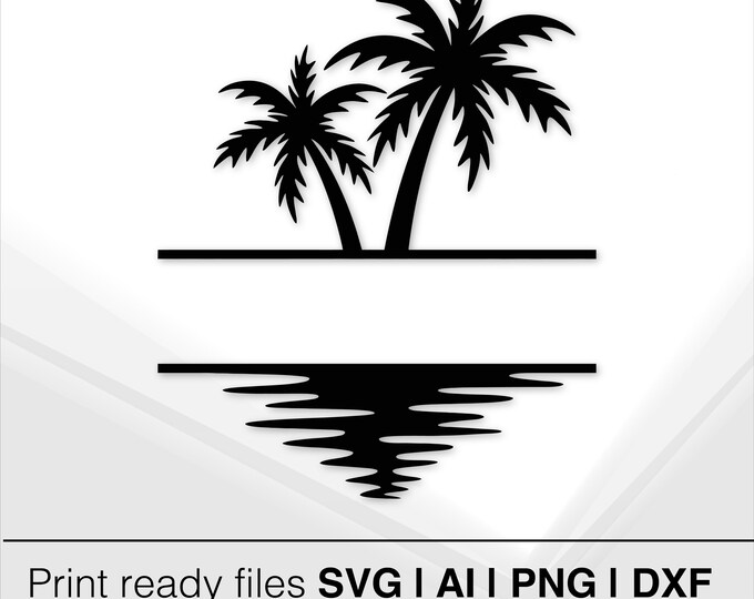 PALM TREE SVG, Palm Tree Scene Svg Bundle, Svg Cricut, Silhouette, Png ...
