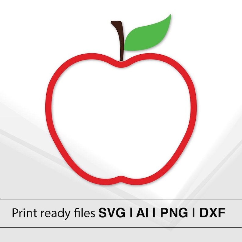 Apple Outline Vector Graphic | Instant Download | Red Green Apple ...