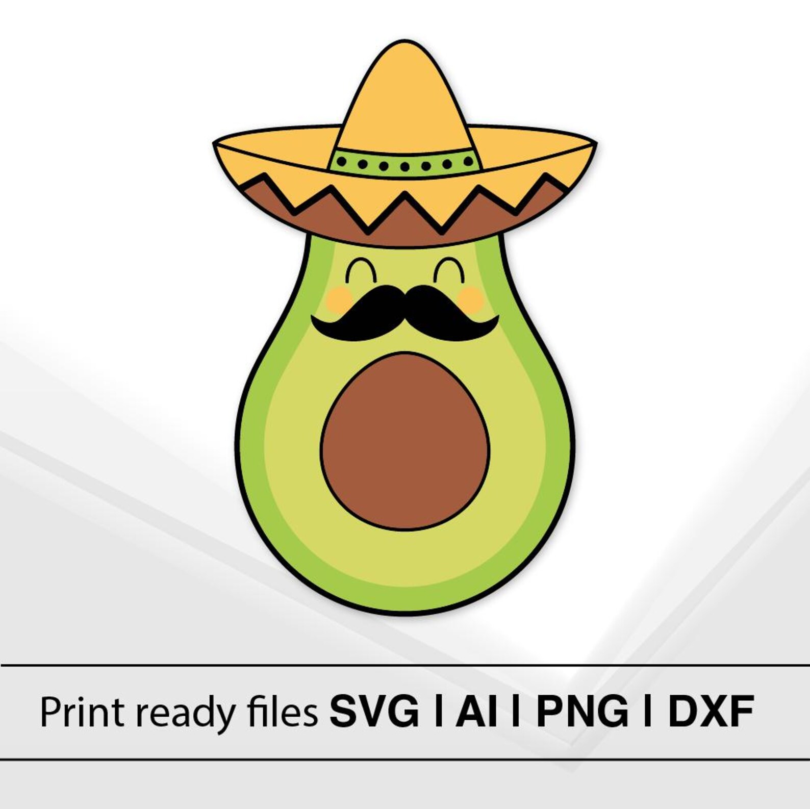 Mexican Avocado SVG | Señor Avocado Sombrero Design | Instant Download ...