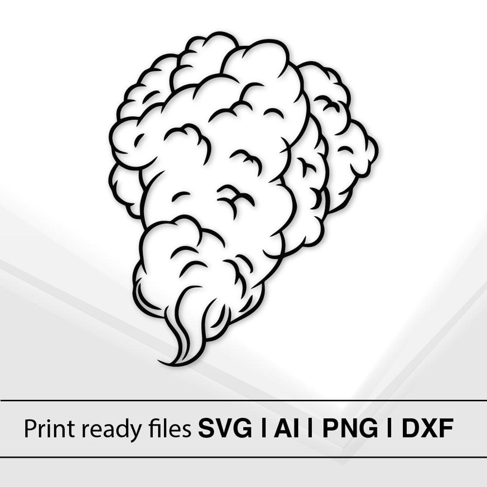 Black and White Smoke Cloud Design | Instant Download | SVG AI Png Dxf ...