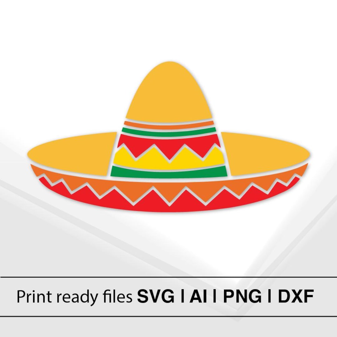 Sombrero Illustration | Mexican Hat Clipart | Fiesta Party Decor ...
