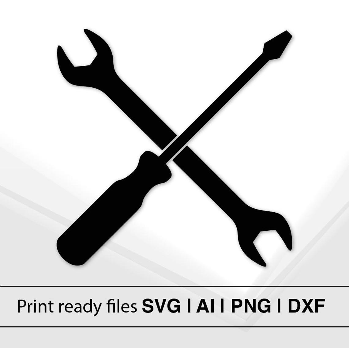 Crossed Tools Silhouette | DIY Design | Instant Download | Wrench and ...