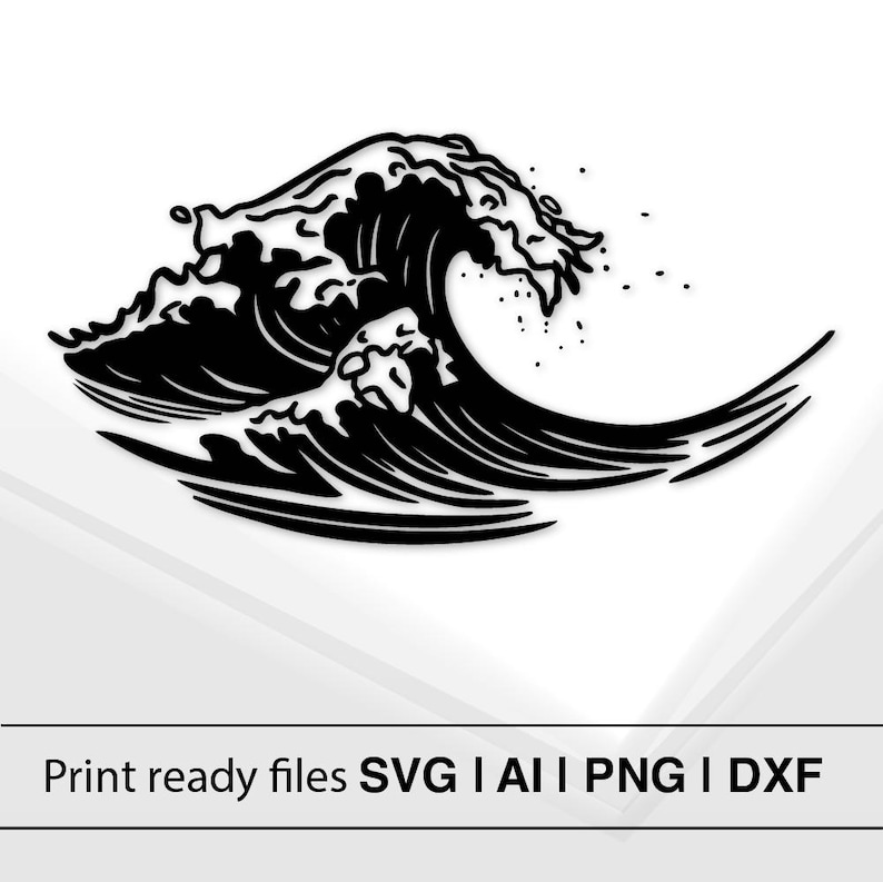 Ocean Wave Design | Japanese Art | Printable Vector File | SVG Cut File ...