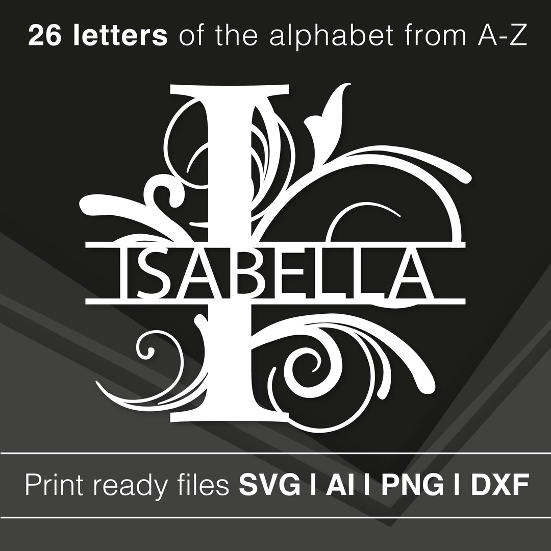 Split Monogram SVG for Family Names | Instant Download | Circle ...