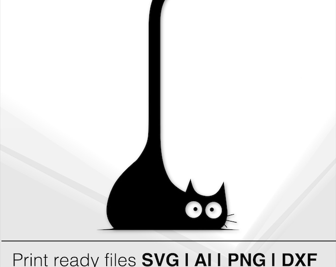 Cat Tail Silhouette SVG, Svg, Dxf, Cricut, Silhouette Cut File, Instant ...