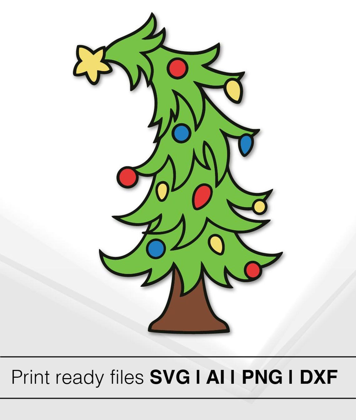 Holiday Sign Grinch Christmas Tree SVG | Funny Wavy Xmas Tree for ...