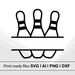 Minimalist Bowling Pins Design | Instant Download | Bowling Clipart ...