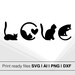Love Cat Silhouette Art | Instant Download | Cat Lover Gift | Unique ...