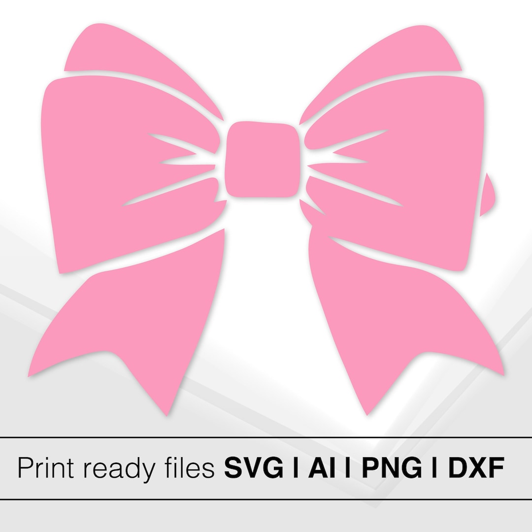 Pink Bow SVG | Instant Download | Cute Bow Clipart | Ribbon Bow PNG ...