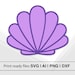 Purple Seashell SVG | Instant Download | Sea Graphics | DIY Project ...