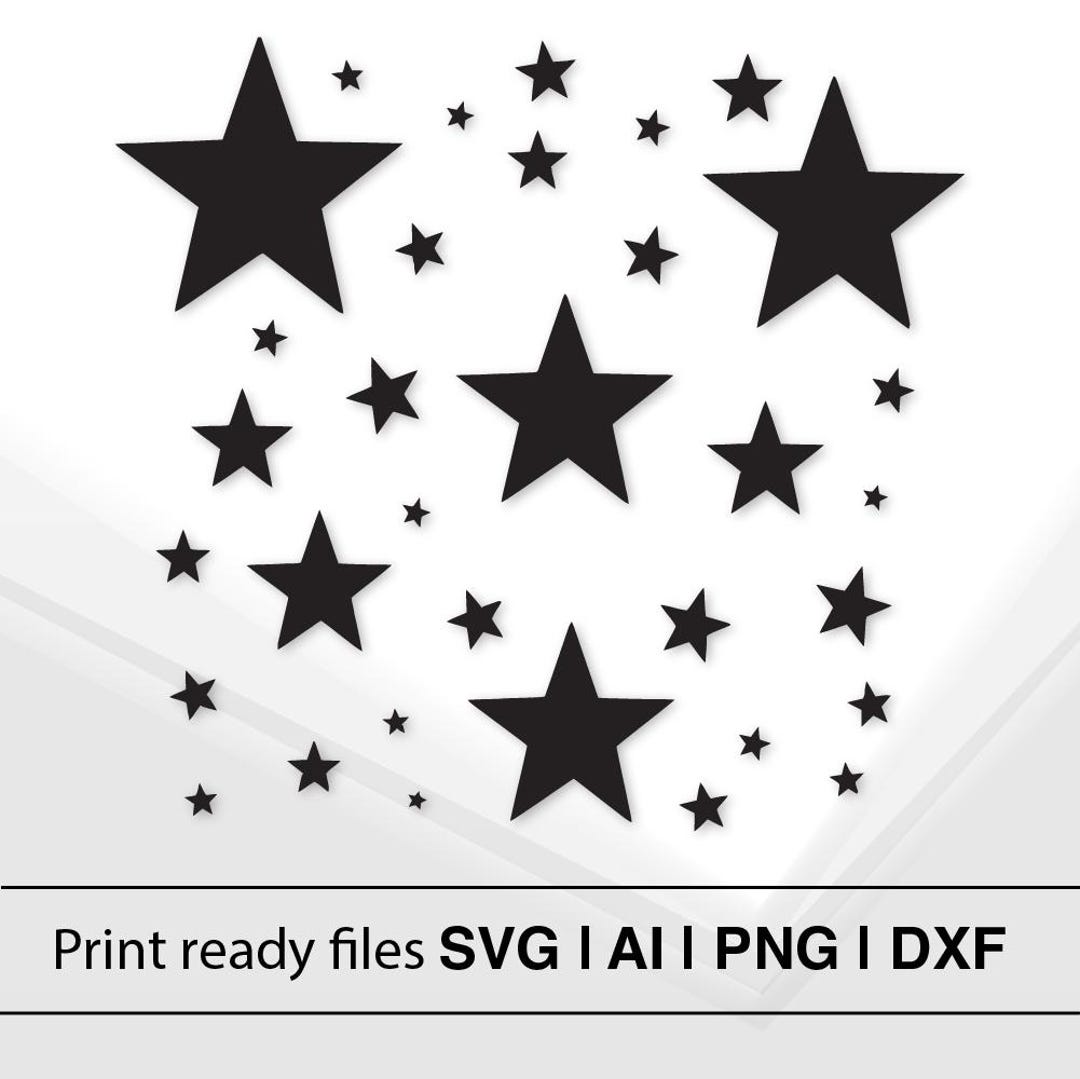 Stars Decal SVG | Stars Clipart | Instant Download | Star Shape SVG ...