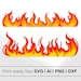 Fire SVG Bundle | Line of Flames Svg | Fire Silhouette Flames Clipart ...