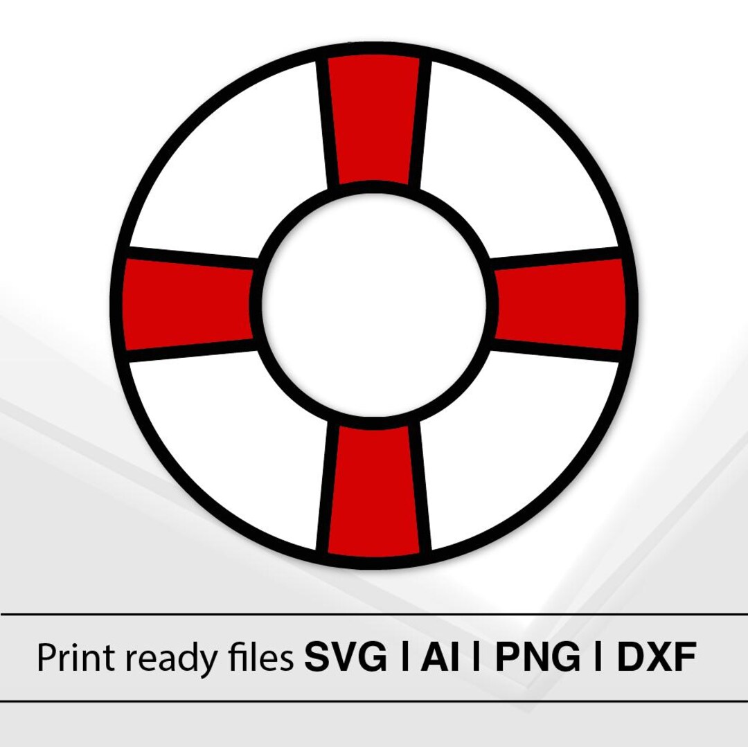 Red and White Life Preserver Illustration | Instant Download | Vector ...