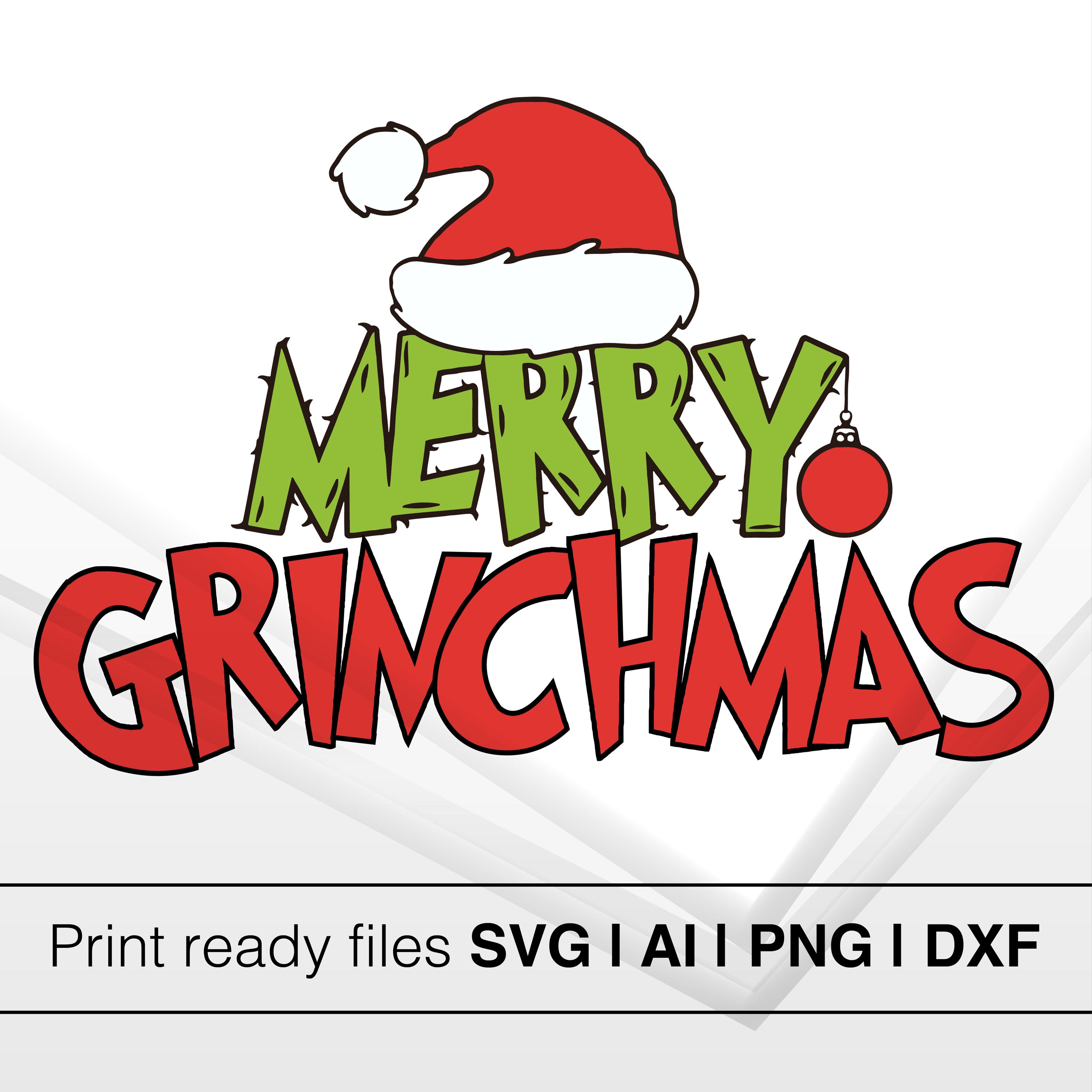 Grinch Christmas Sign SVG, Merry Grinchmas Silhouette Design, Christmas ...