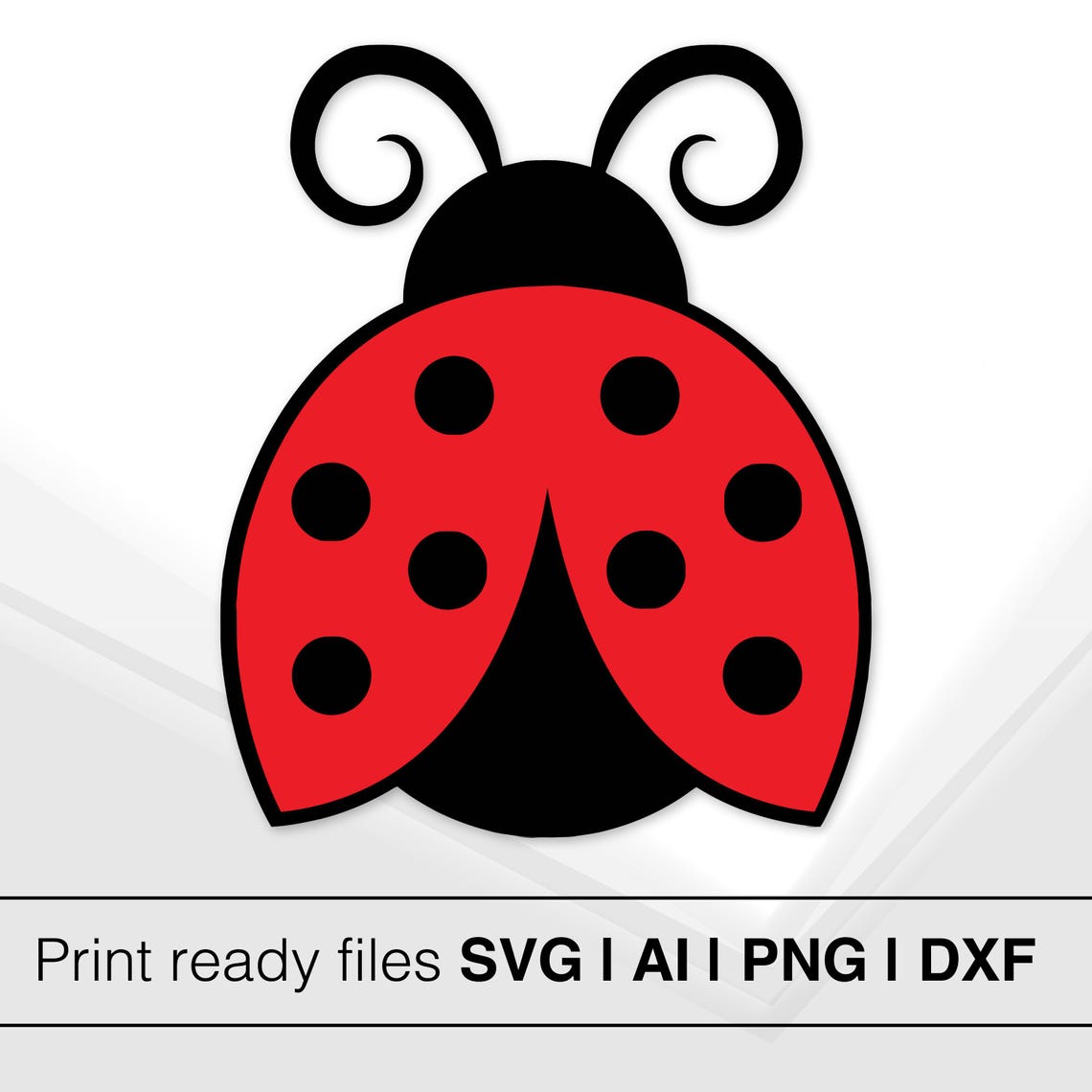 Stylish Ladybug Graphic Design | Instant Download | Red Black Vector ...