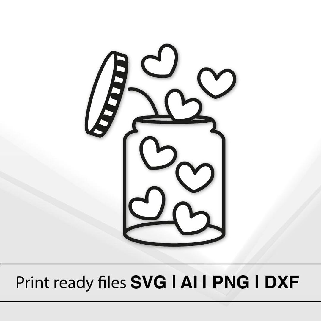 Jar of Hearts SVG | Minimalist Love Design | Instant Download ...