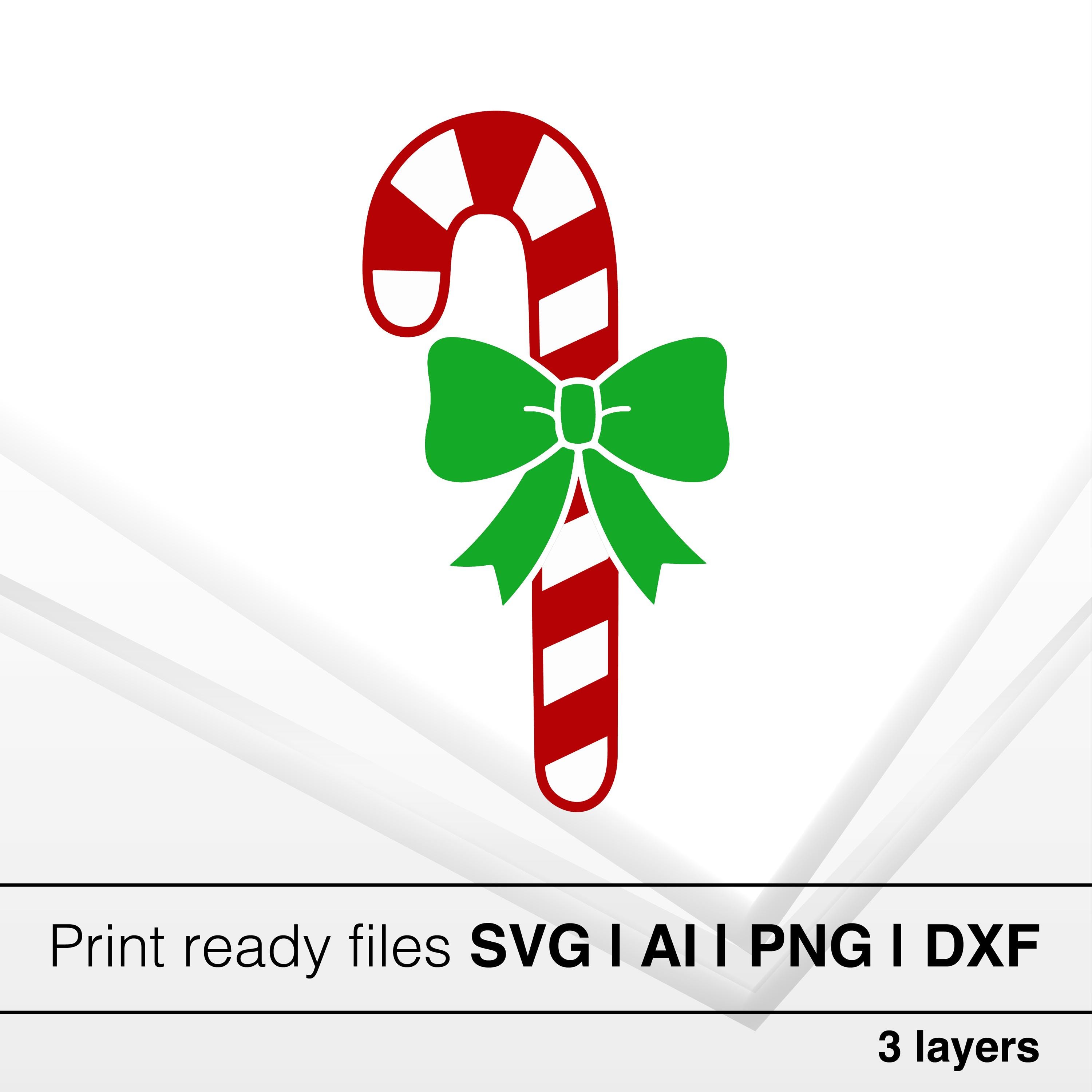Candy Cane SVG, Candy Canes Clipart, Candy Cane With Bow, Christmas SVG ...