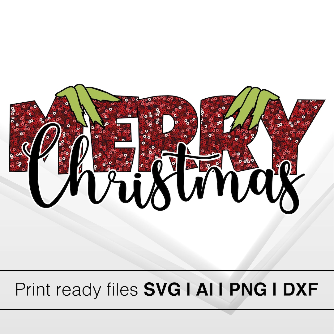 Sequin Hand Grinch Svg | Instant Download | Christmas Decor | Glitter ...