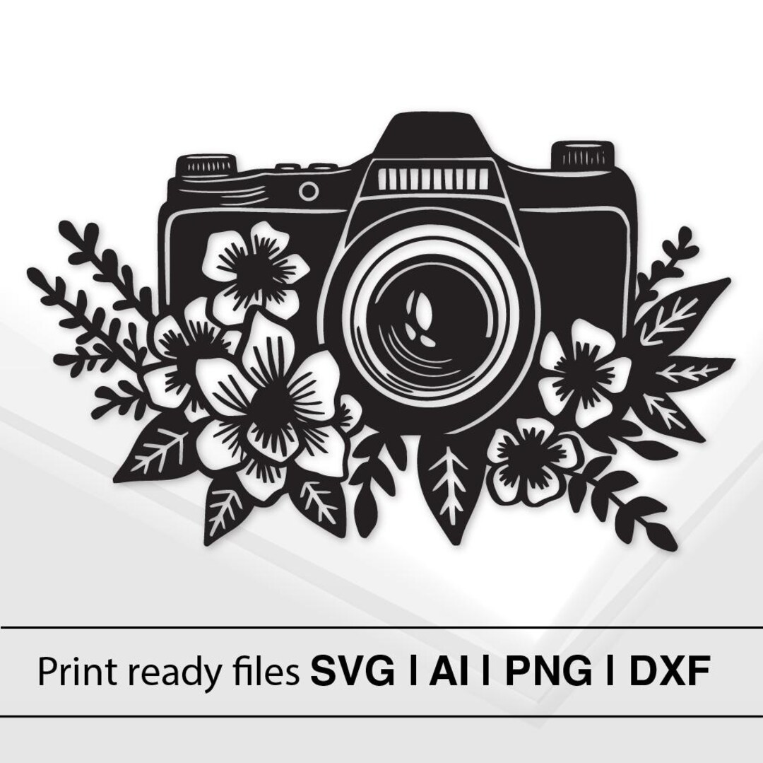 Camera Floral SVG | Photography SVG File | Instant Download | Camera ...