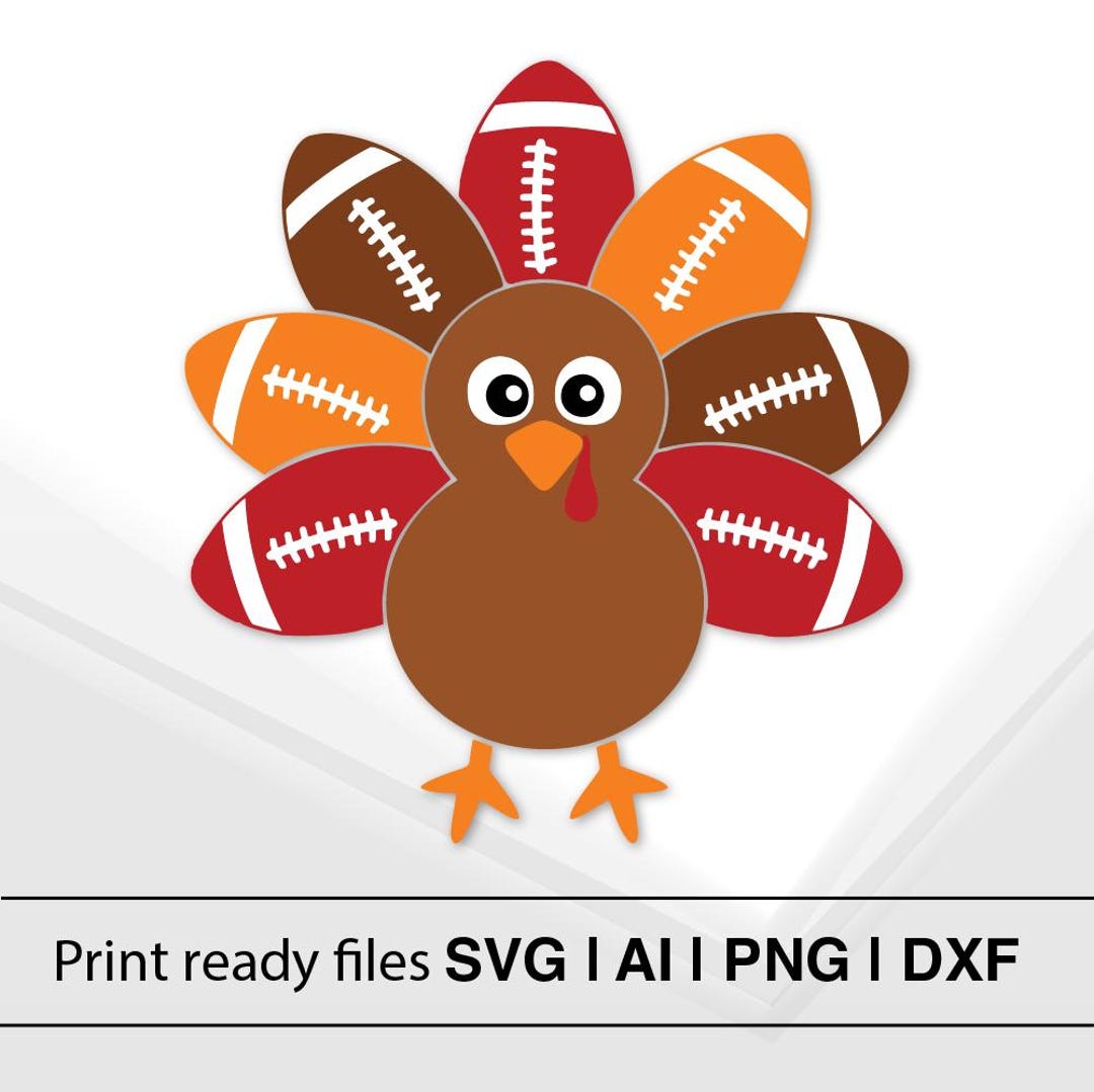 Turkey Football SVG | Instant Download | Thanksgiving Turkey Design ...