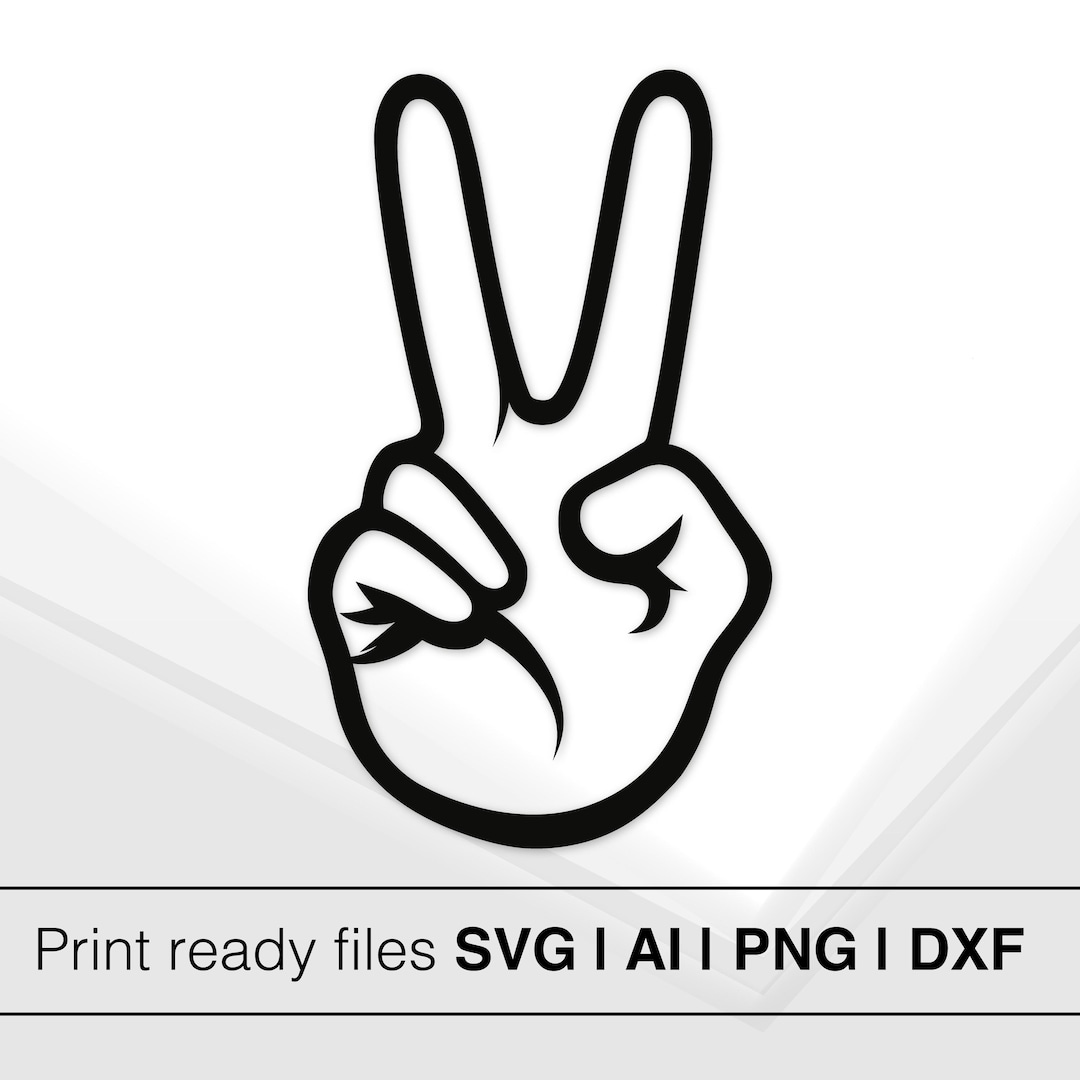 Peace Hand Svg | Peace Sign Svg, Vector Peace Fingers Svg, Two Finger ...