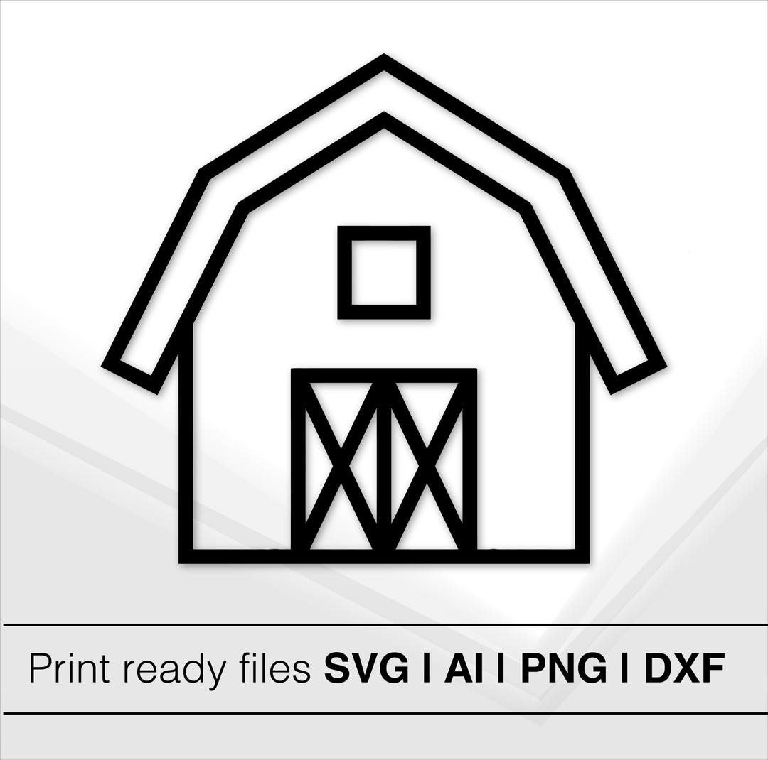 Barn SVG | Farmhouse Decor | Black and White Illustration | Vector ...