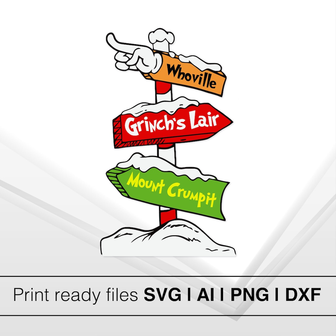 Grinch Sign SVG | Grinch Sign Post and Signs | Christmas Grinch SVG ...