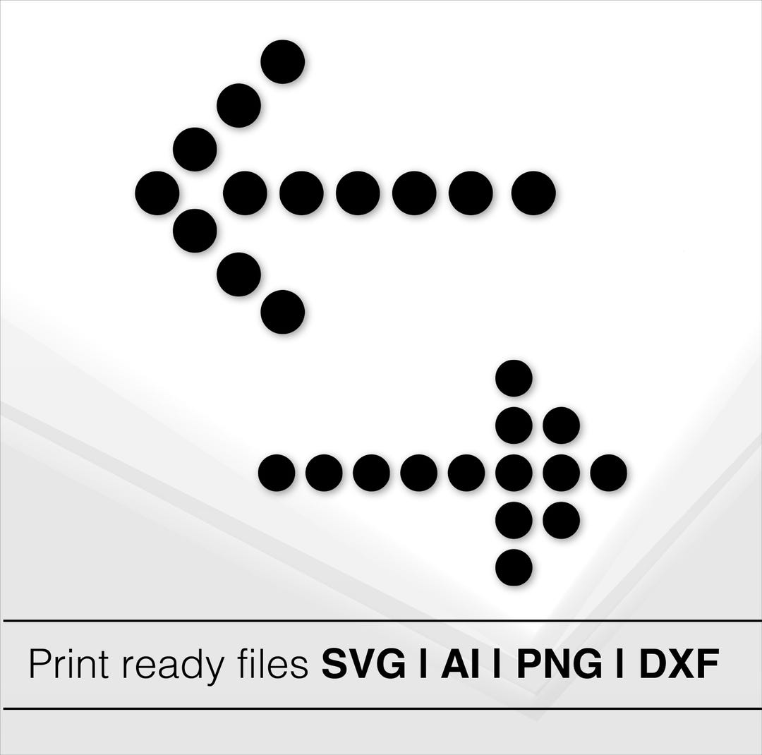 Dotted Arrows Vector Set | Instant Download | Arrow SVG | Arrow PNG ...